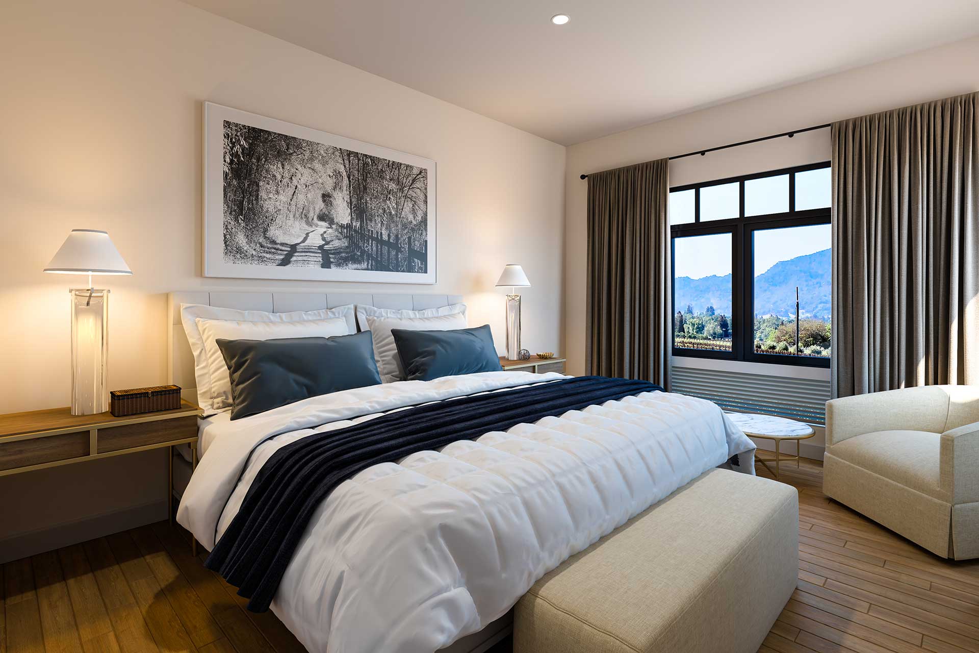 3D Guest Rooms Rendering Chicago - SONNY+ASH